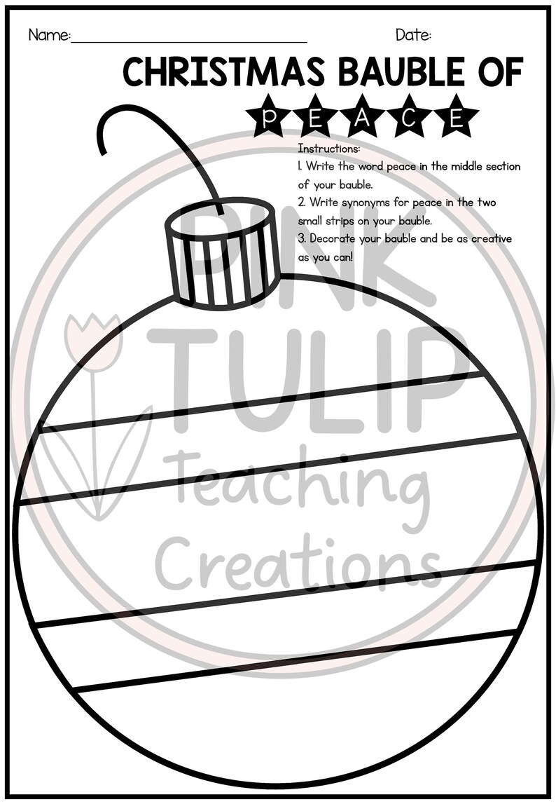 Christmas Bauble Synonym Activity - Etsy