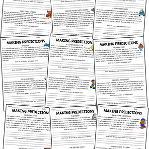 Making Predictions (predicting) - Reading Worksheet Pack - Etsy