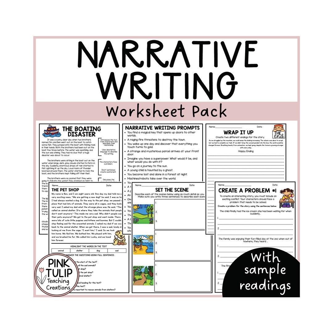 Narrative Writing Worksheet Pack - No Prep Lesson Ideas - Etsy