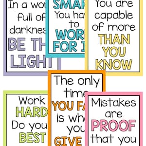 Growth Mindset Poster Set - Classroom Decor - Etsy