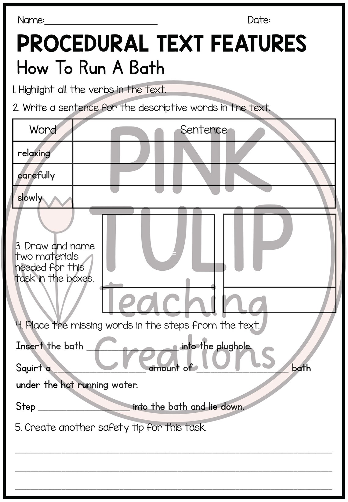 Procedural Text Examples Ten Reading Samples With Comprehension - Etsy