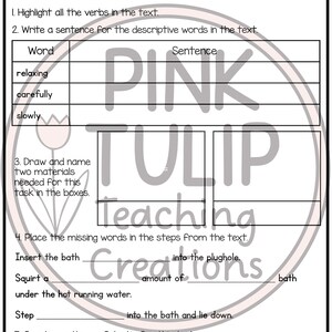 Procedural Text Examples - Ten Reading Samples With Comprehension - Etsy