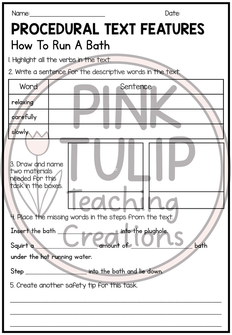 Procedural Text Examples - Ten Reading Samples With Comprehension - Etsy Procedural Text Examples - Ten Reading Samples With Comprehension - Etsy