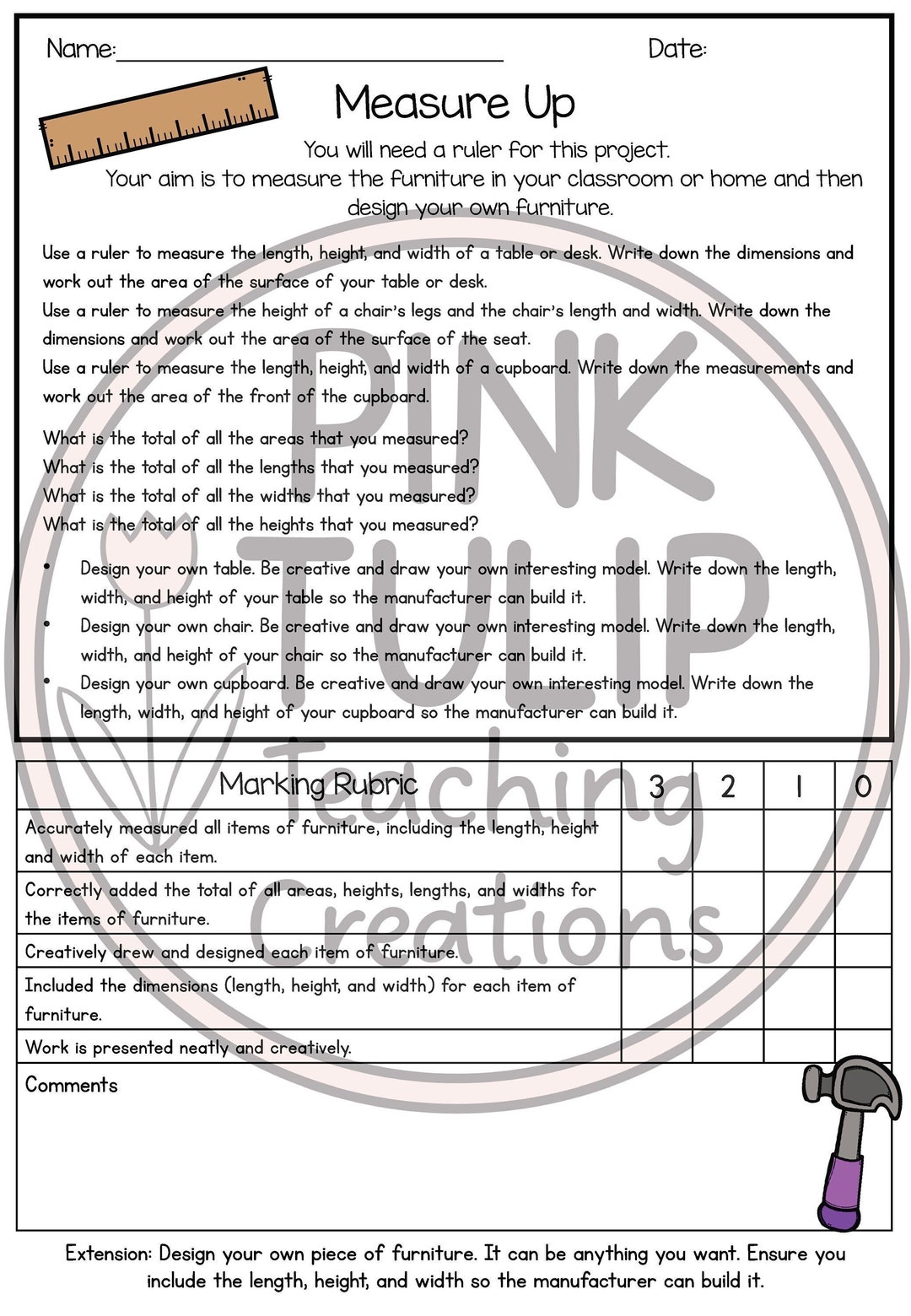 Measure up Numeracy Assignment - Measurement and Basic Operations - Etsy