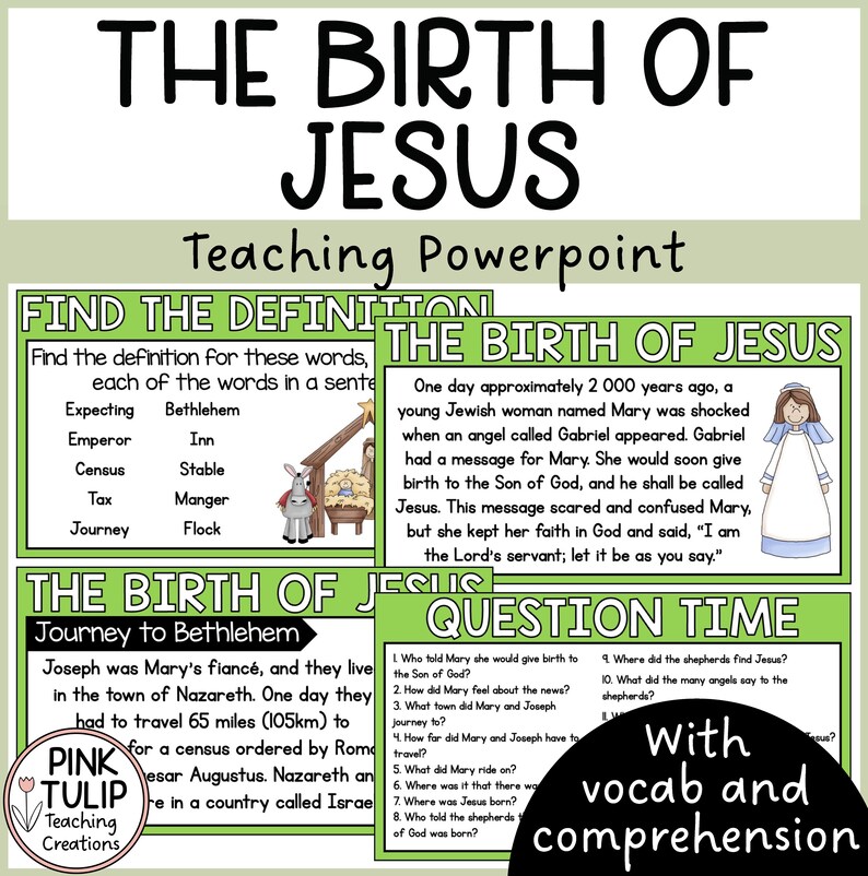 The Birth of Jesus Powerpoint - Guided Teaching - Etsy