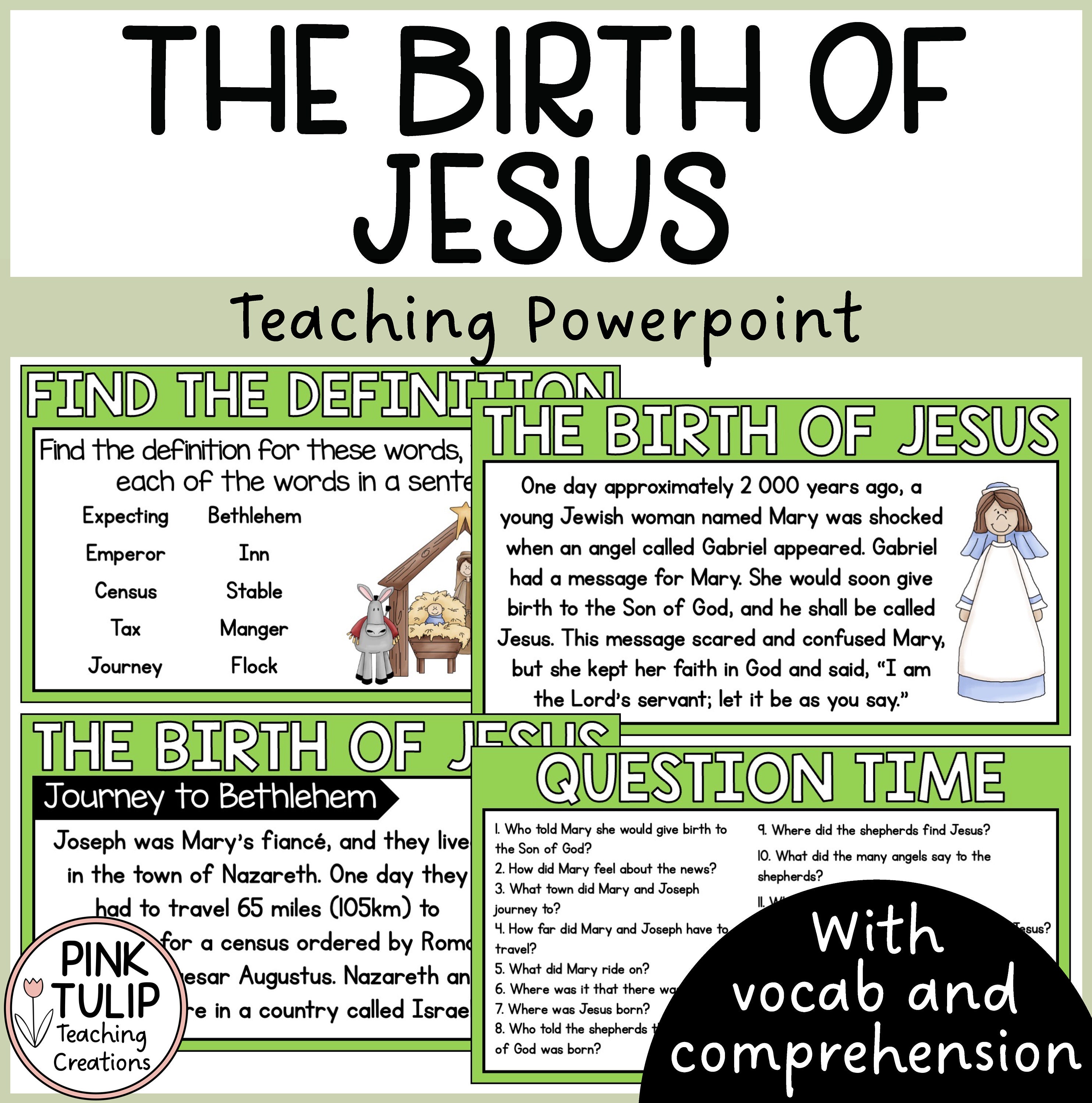 The Birth of Jesus Powerpoint - Guided Teaching - Etsy