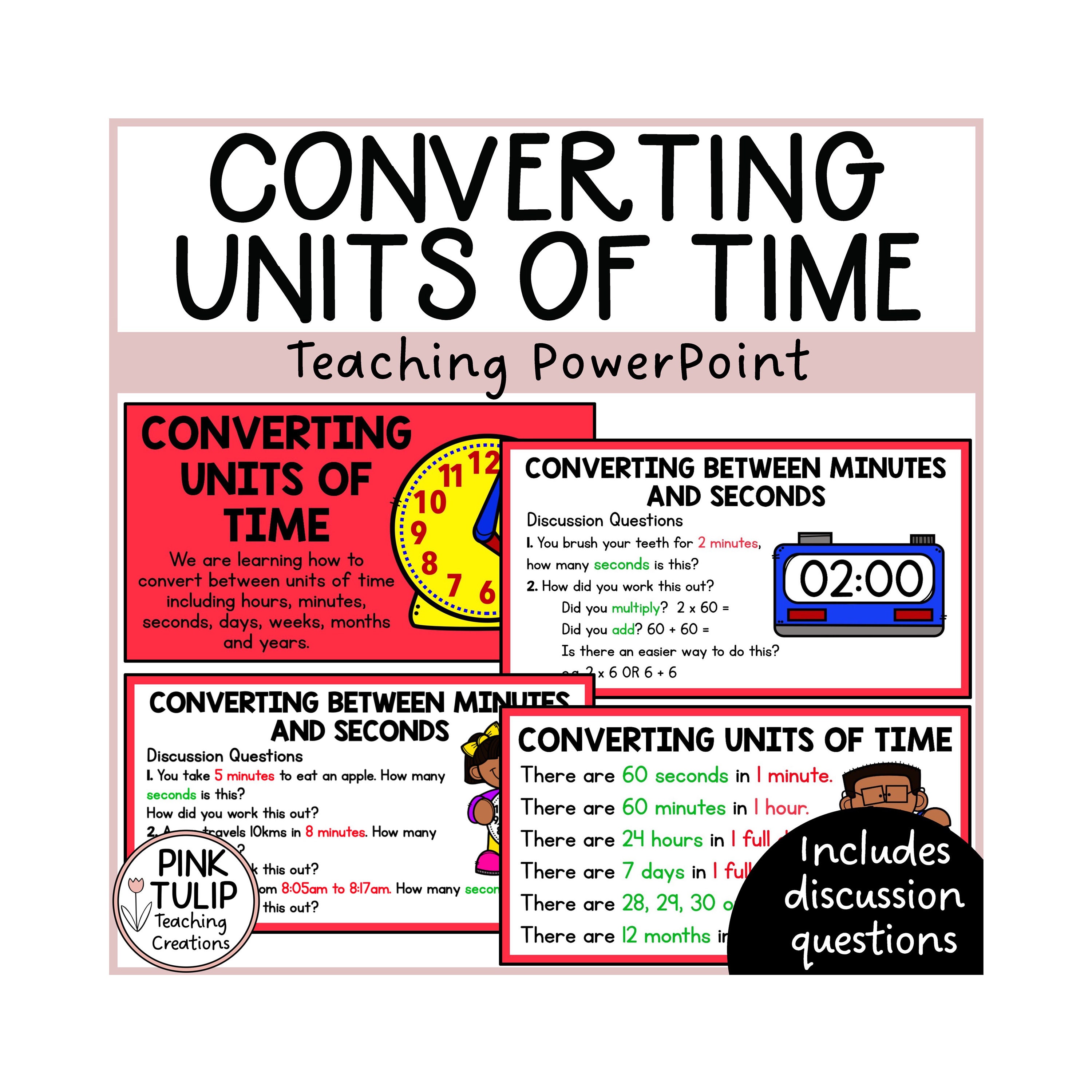 Converting Between Units of Time - Teaching Powerpoint Presentation - Etsy
