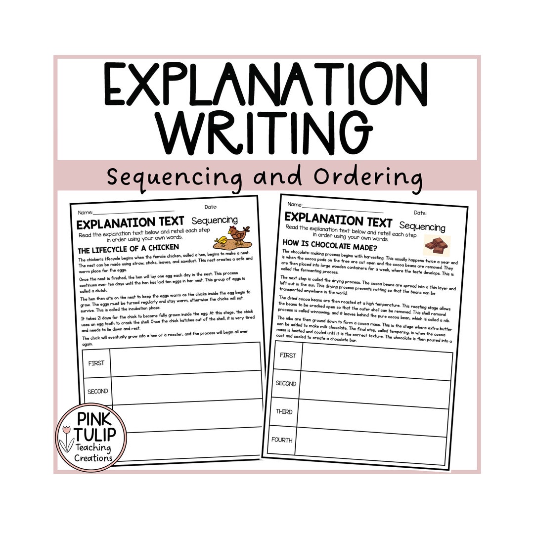 Explanation Writing - Sequencing Worksheets - Etsy
