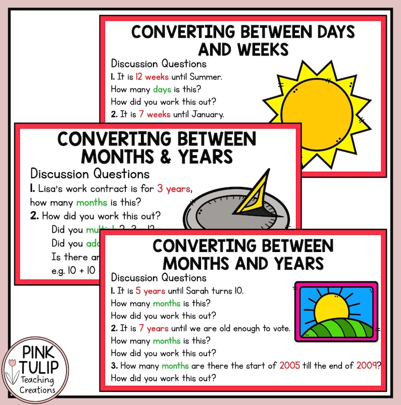 Converting Between Units of Time - Teaching Powerpoint Presentation - Etsy