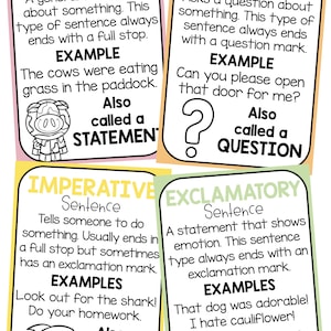 Sentence Types Posters - Classroom Decor - Etsy