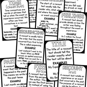 Recount Text Posters - Classroom Decor - Etsy