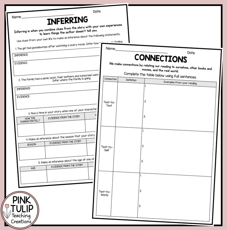 Reading Strategies Worksheets - Use With Any Book - Etsy
