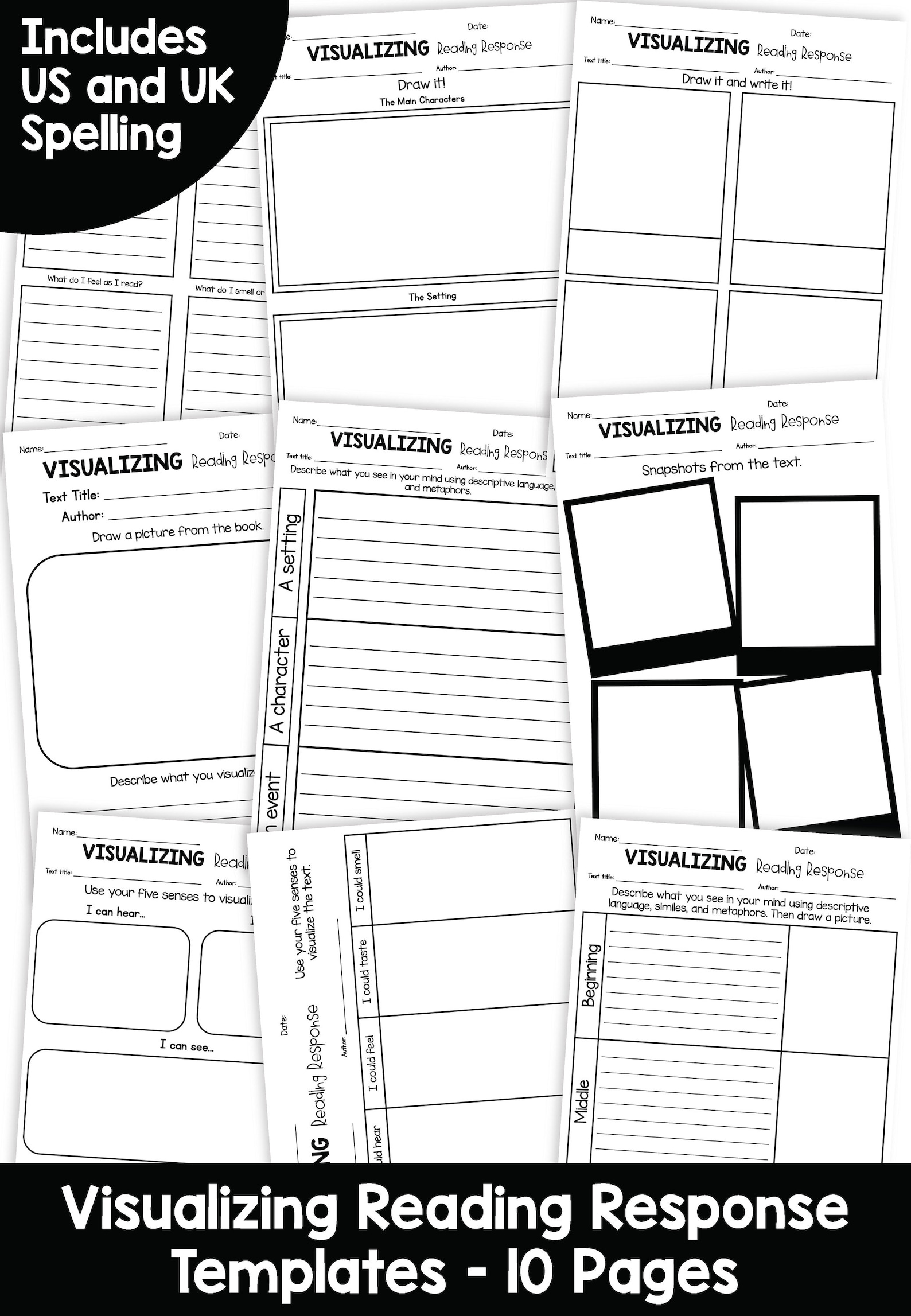 Reading Response Templates - Reading Strategies Bundle - Etsy