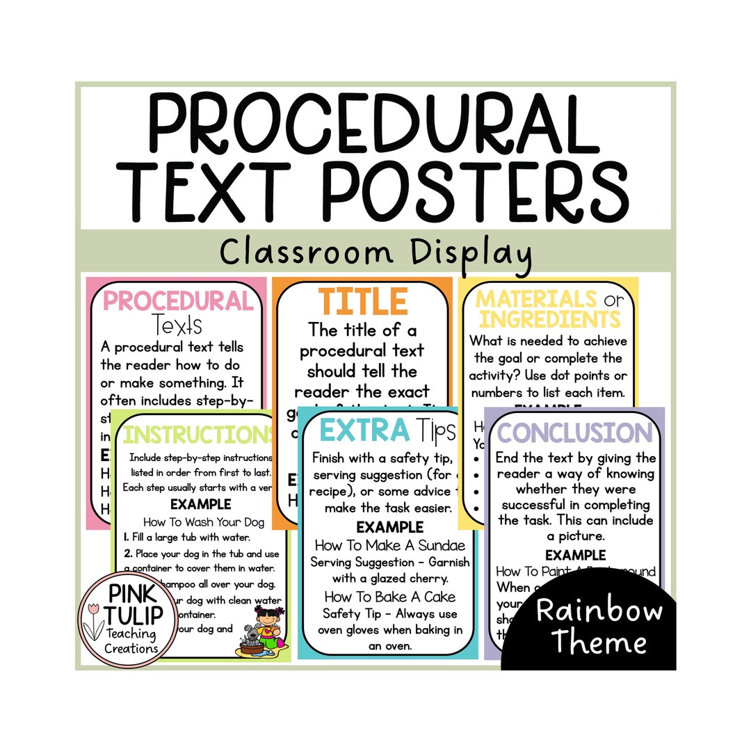 Procedural Text Posters - Classroom Decor - Etsy Procedural Text Posters - Classroom Decor - Etsy