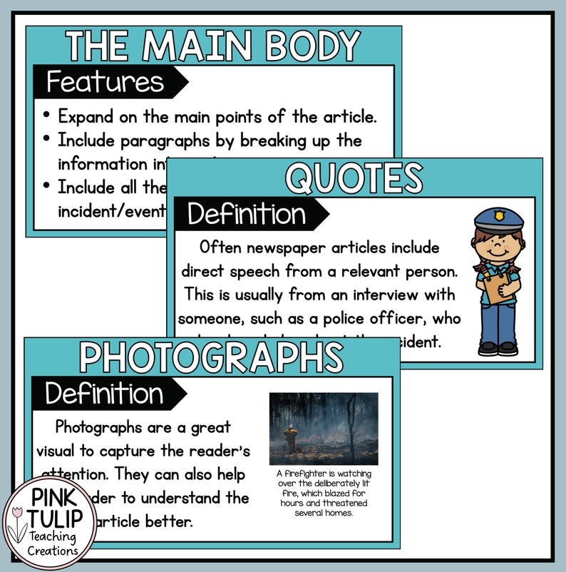 Features of a Newspaper Report Powerpoint - Guided Teaching - Etsy