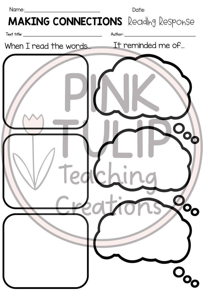 Making Connections (connecting) Reading Response Pack - Templates for ...