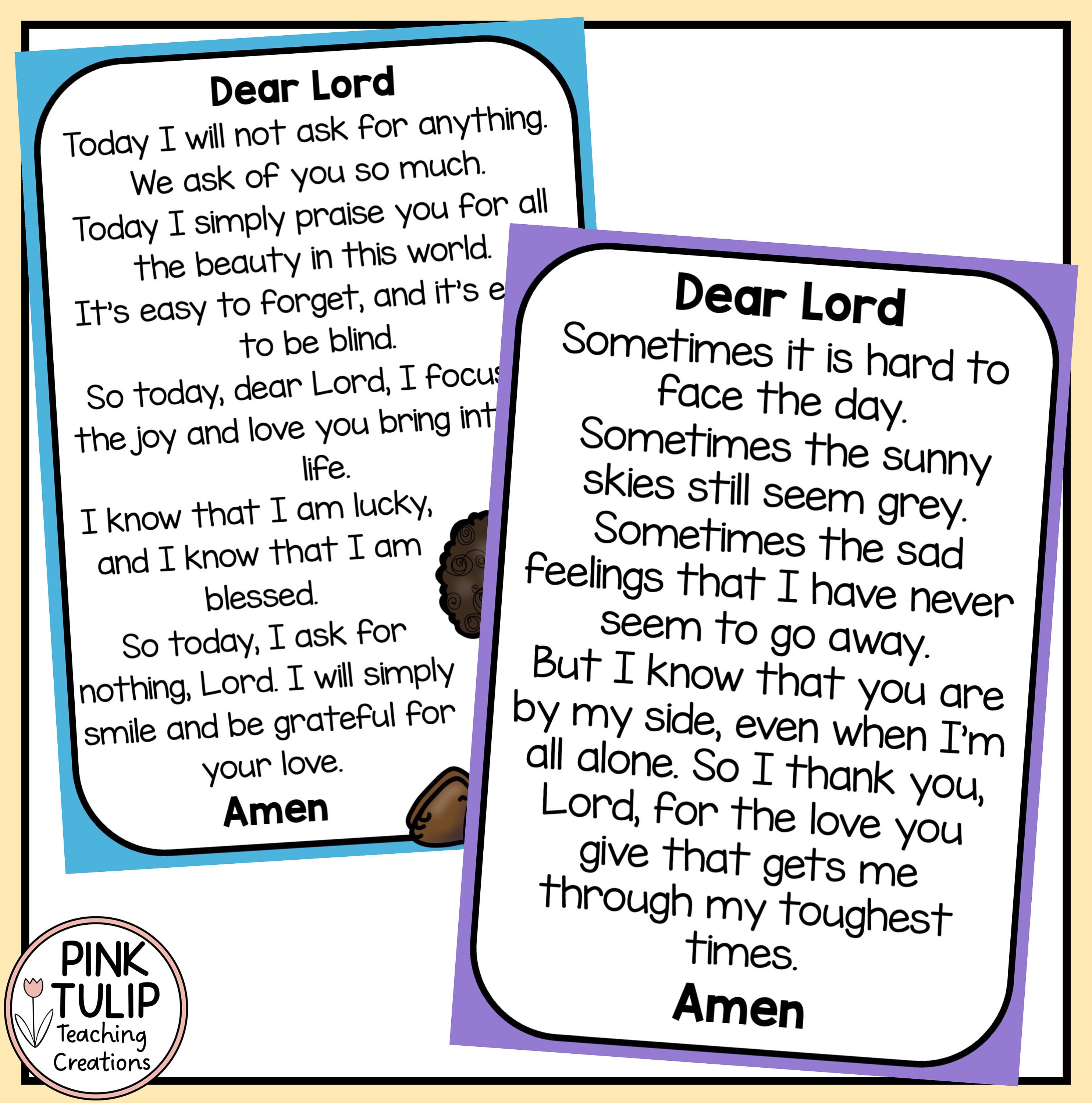 Pack of Beautiful Catholic Classroom Prayers - Etsy