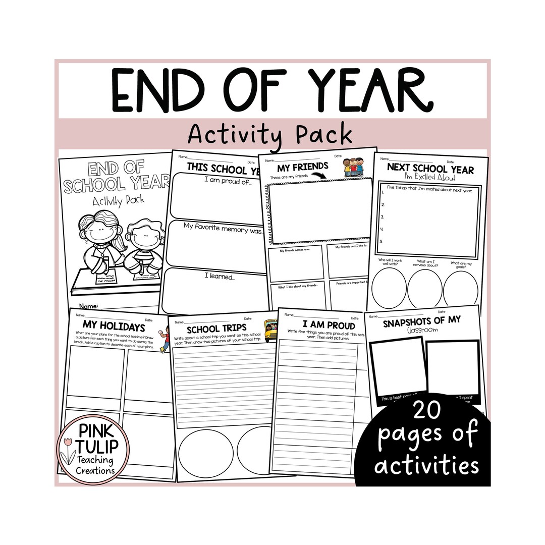 End of School Year Activity Pack - 20 No Prep Pages - Etsy