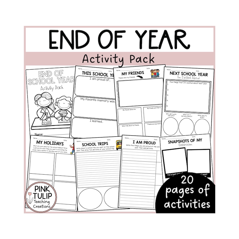 End of School Year Activity Pack - 20 No Prep Pages - Etsy