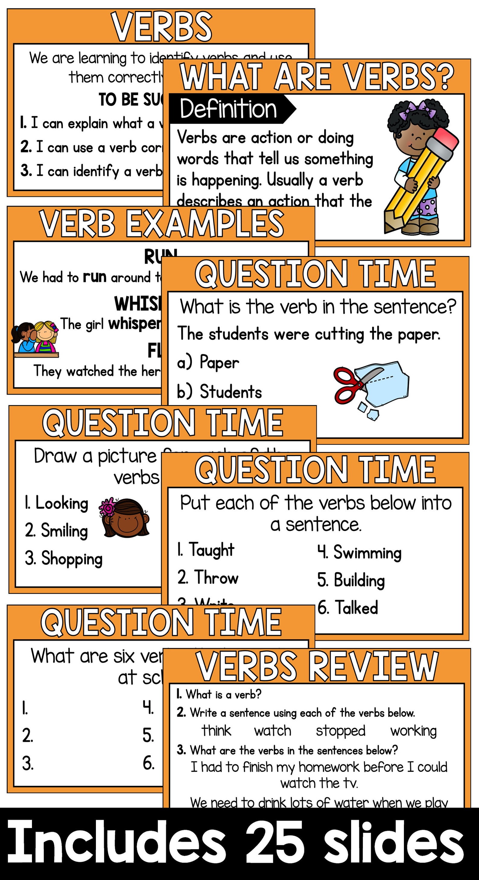 Verbs Powerpoint - Guided Teaching - Etsy