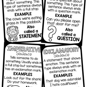 Sentence Types Posters - Classroom Decor - Etsy