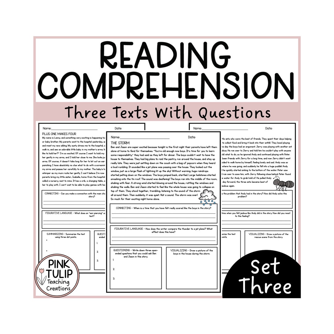 Comprehension Worksheets - Reading Strategies Set #3 - Etsy