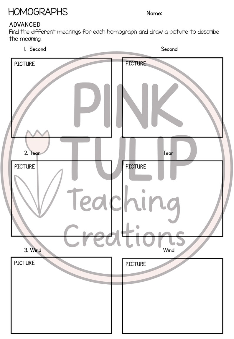 Homophones and Homographs - Grammar Worksheets With Answers - Etsy