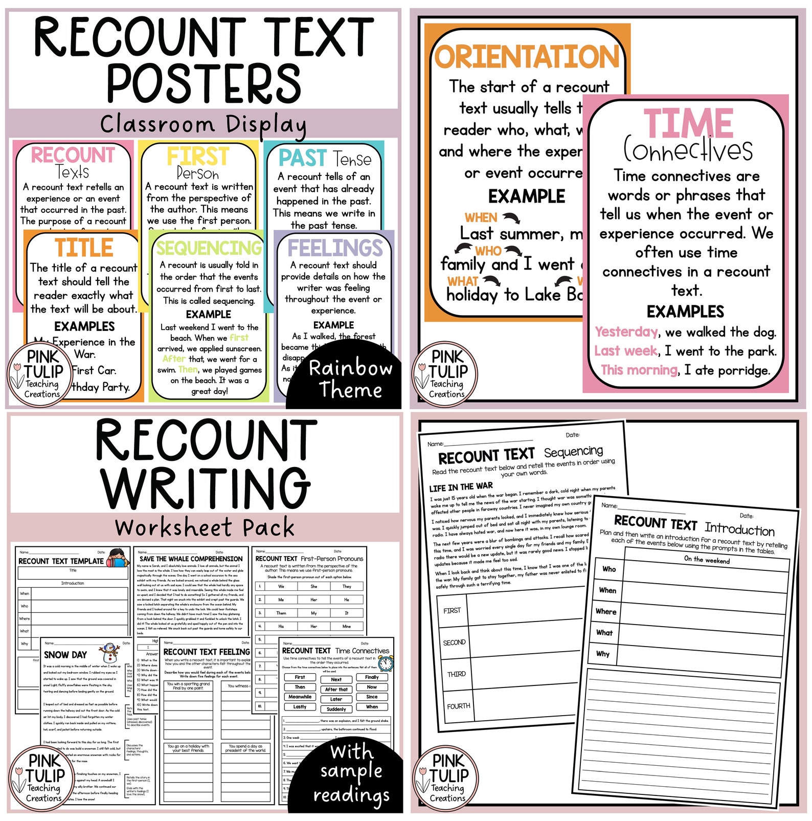 Recount Text - Reading and Writing Bundle - Etsy