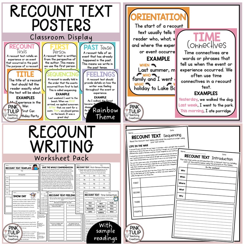 Recount Text - Reading and Writing Bundle - Etsy