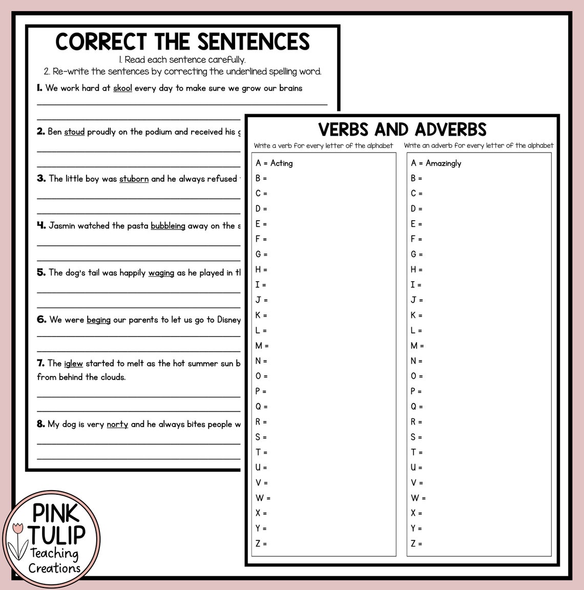 No Prep Early Finisher Worksheet Pack - Great for Substitute Teachers ...