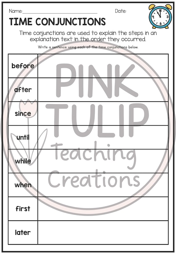 Time Conjunctions Worksheets What Are Time Connectives? | TheSchoolRun