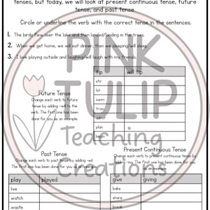 Verbs Mini Unit - Structured Worksheet Pack - Etsy