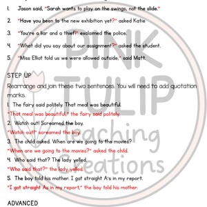 Apostrophes and Speech Marks - Grammar Worksheets With Answers - Etsy