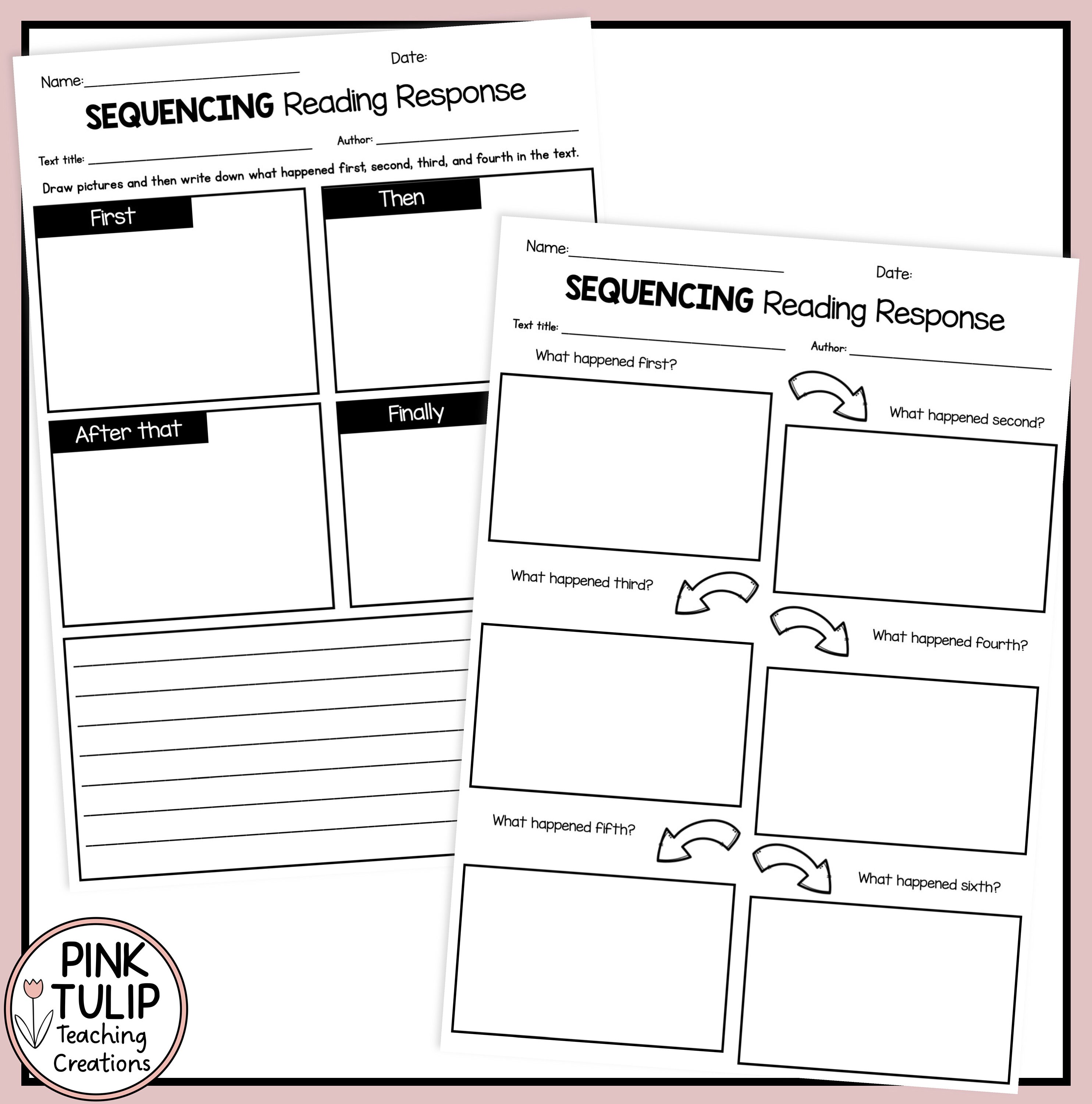 Sequencing Reading Response Package - Templates for Any Book - Etsy