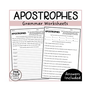 Using Apostrophes Worksheets - No Prep Printables - Etsy