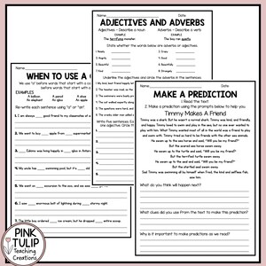 Reading and Grammar Pack - No Prep Printables - Etsy