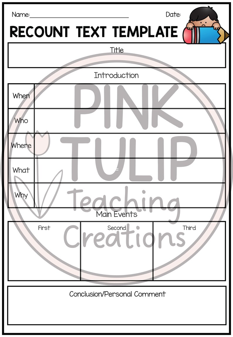 Recount Text Writing Worksheet Pack No Prep Lesson Ideas - Etsy