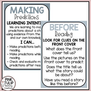 Making Predictions Reading Posters - Earth Tones Classroom Decor - Etsy