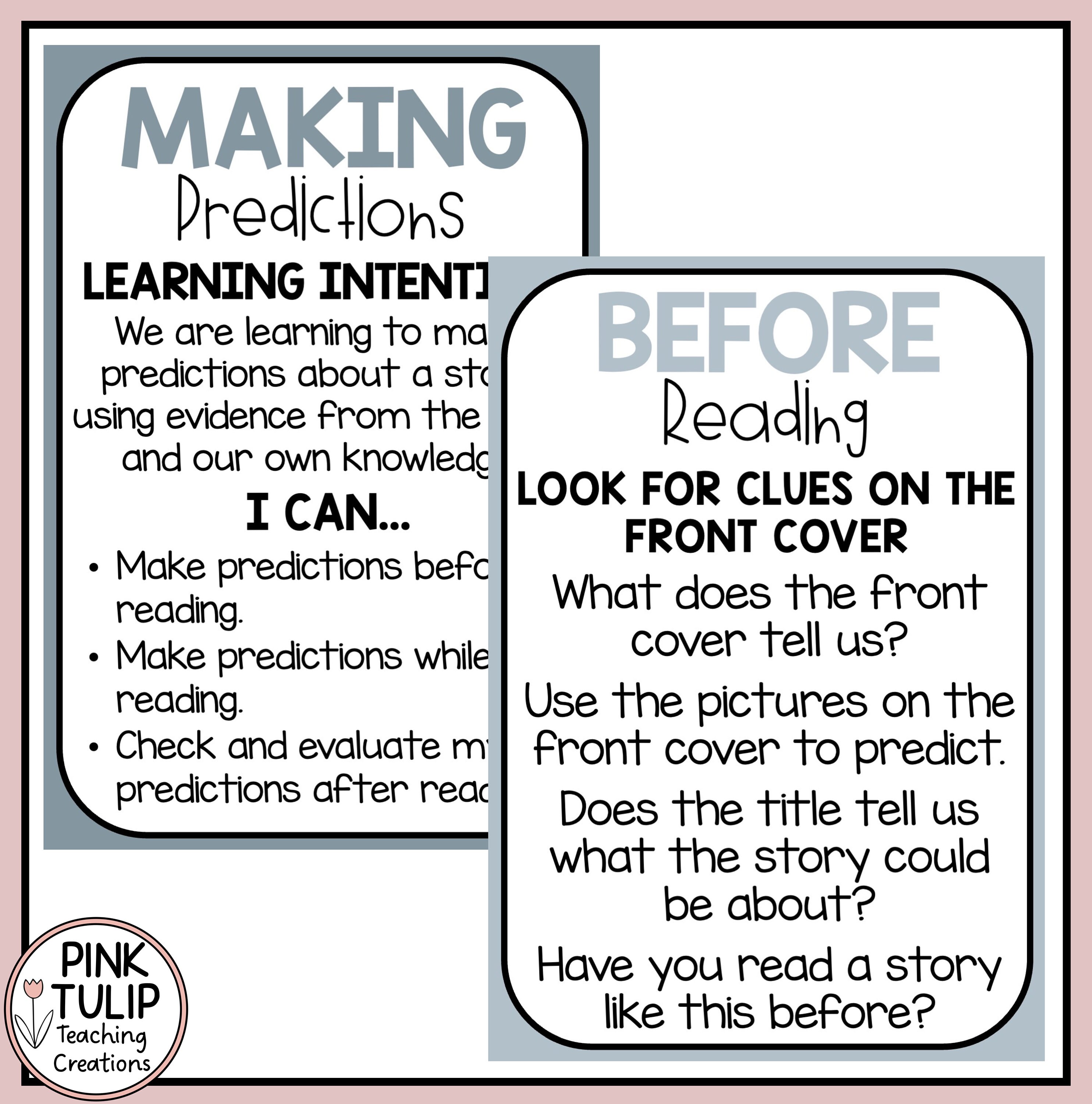 Making Predictions Reading Posters - Earth Tones Classroom Decor - Etsy