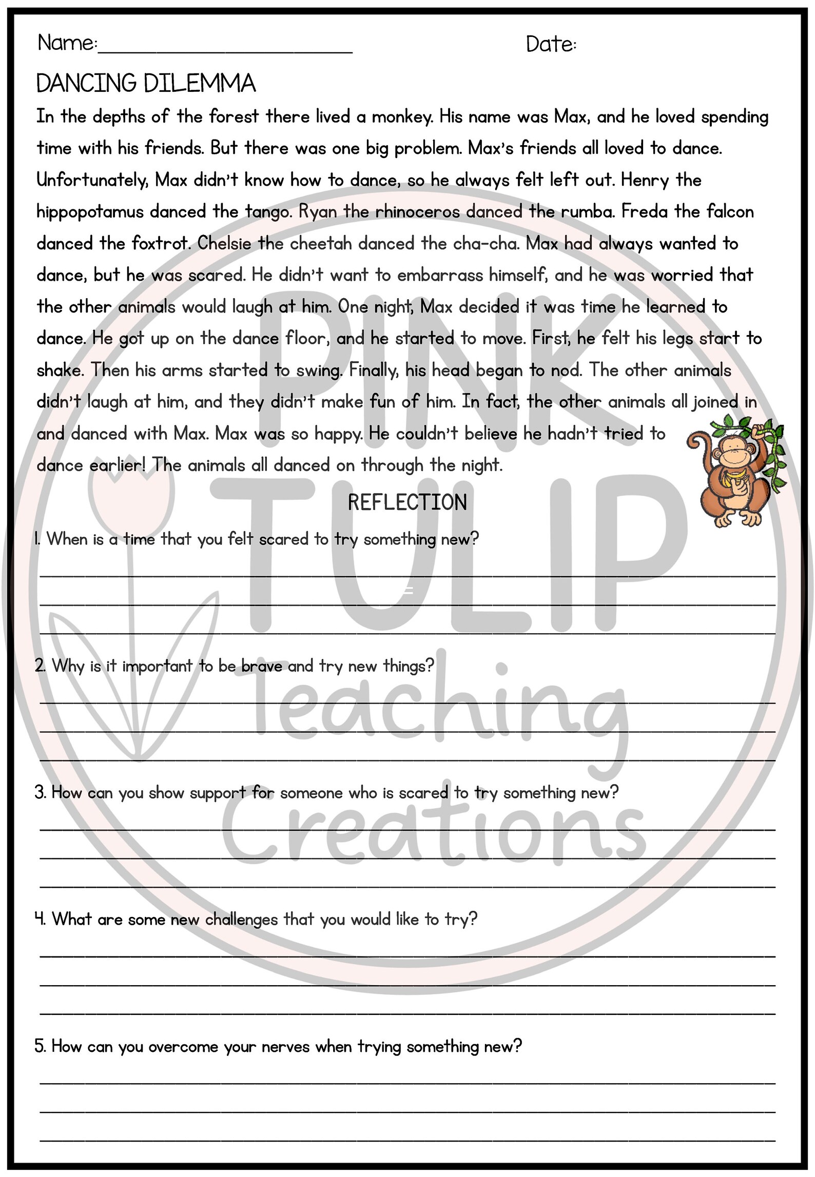 Social Emotional Comprehension Passages - With Reflection Questions - Etsy