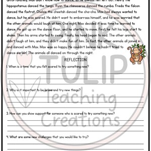 Social Emotional Comprehension Passages - With Reflection Questions - Etsy