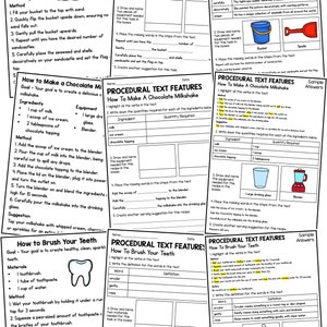Procedural Text Examples - Ten Reading Samples With Comprehension - Etsy