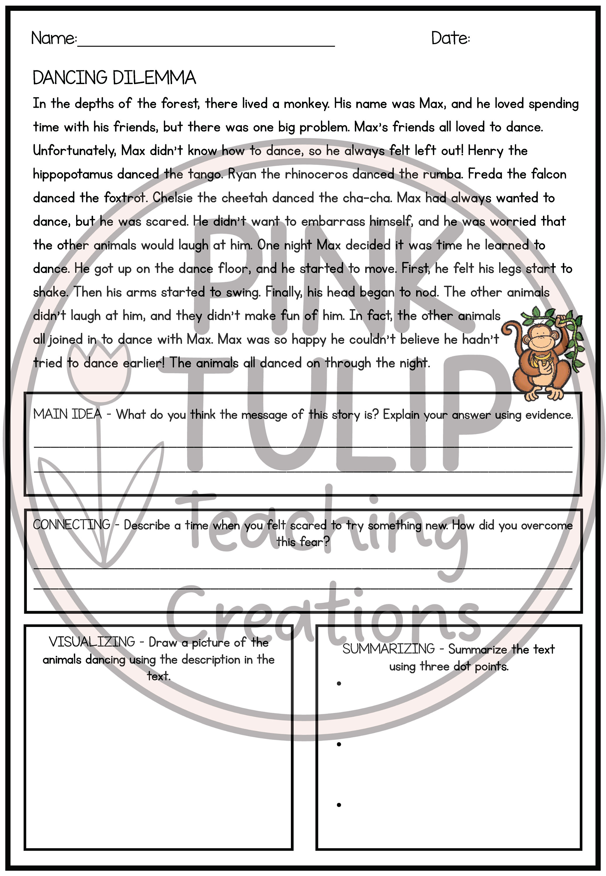 Comprehension Worksheets - Reading Strategies Set #4 - Etsy