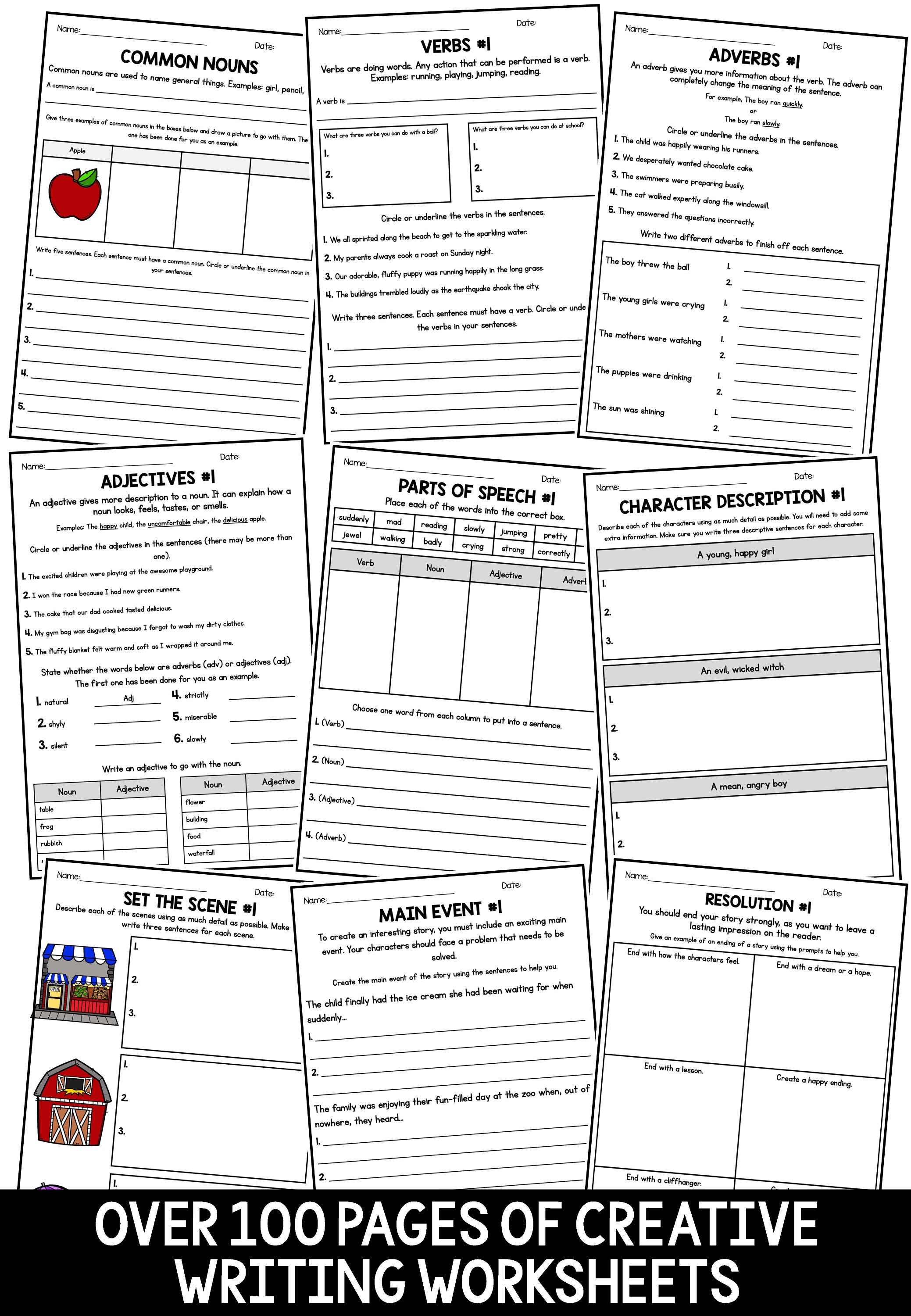 Narrative Writing Unit - Worksheet Pack - Etsy