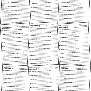 Change the Verb to Past Tense - Worksheet Pack - Etsy
