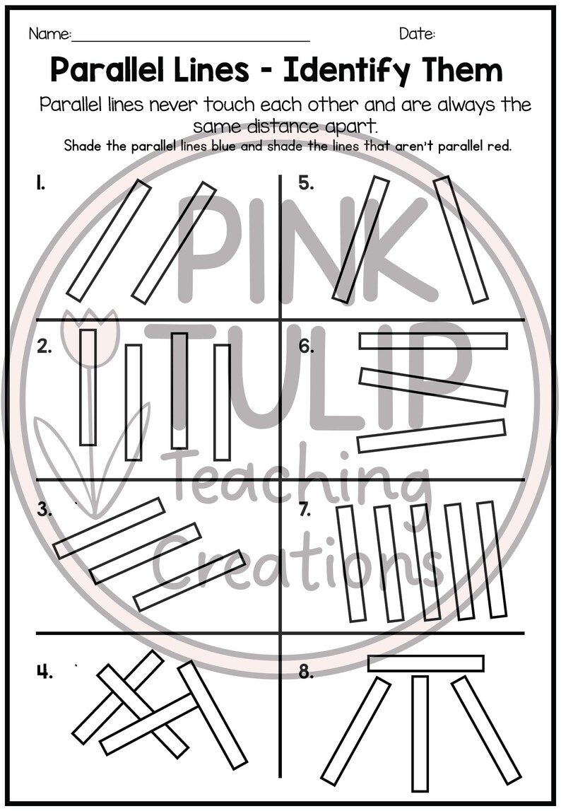 2D Shapes, Lines, and Patterns - Worksheet Pack - Etsy