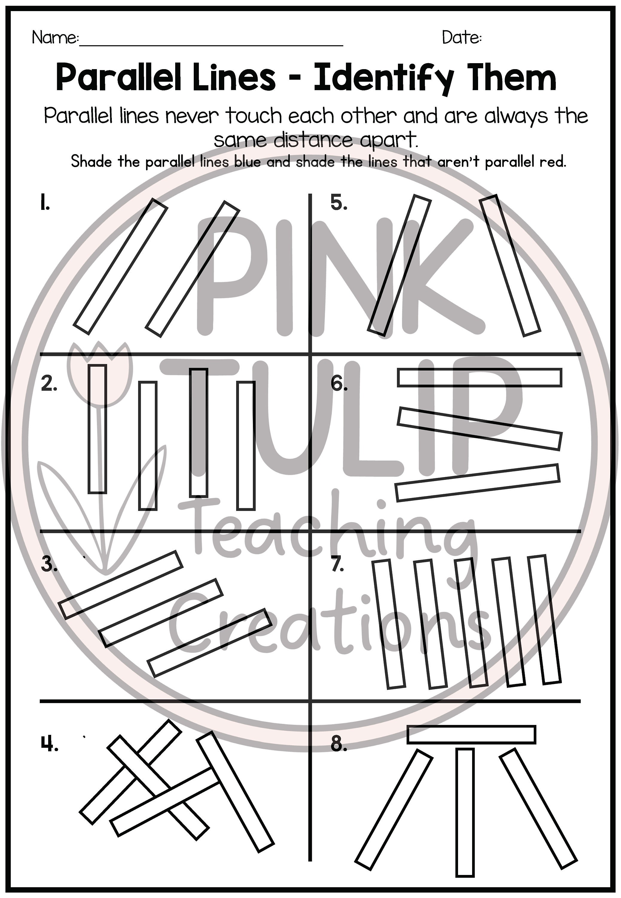 2D Shapes, Lines, and Patterns - Worksheet Pack - Etsy