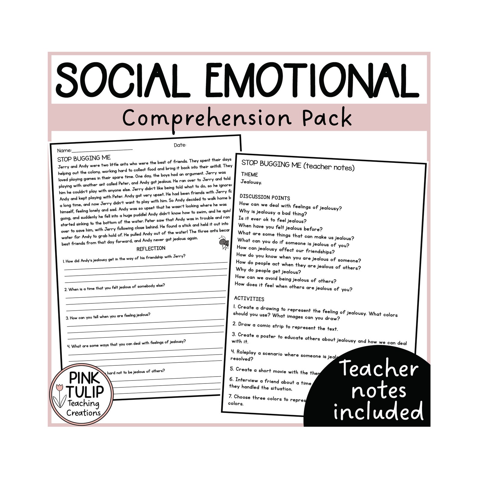 Social Emotional Comprehension Passages - With Reflection Questions - Etsy