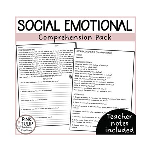 Social Emotional Comprehension Passages - With Reflection Questions - Etsy
