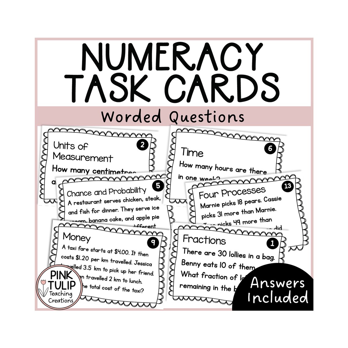 Maths Problem Solving Worded Question Task Cards - Etsy